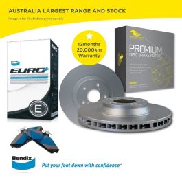Front Bendix Brake Pads and Disc Rotors for Volkswagen Transporter T5 03-16